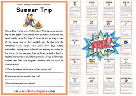 Reading Comprehension Exercises Worksheetspack