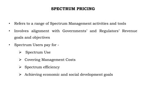 Ppt Spectrum Pricing Powerpoint Presentation Free Download Id1647502