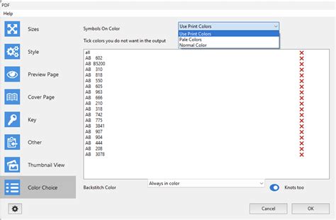 Color Choice Tab