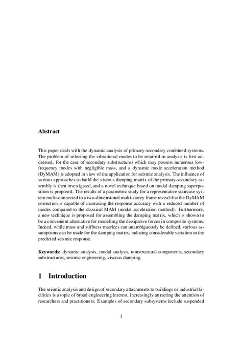 Pdf Seismic Response Of Combined Primary Secondary Structures With