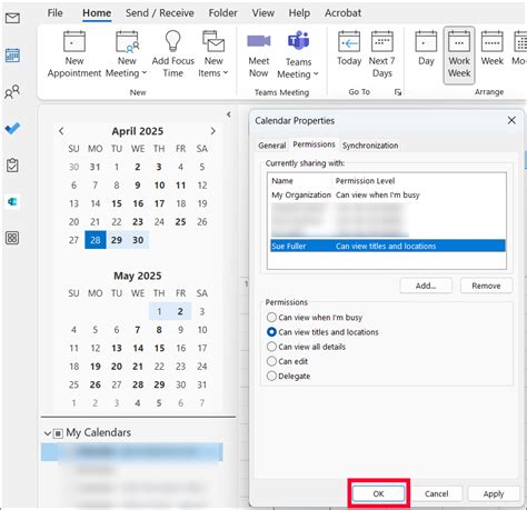 Outlook How To Add And Adjust Calendar Permissions Service Portal