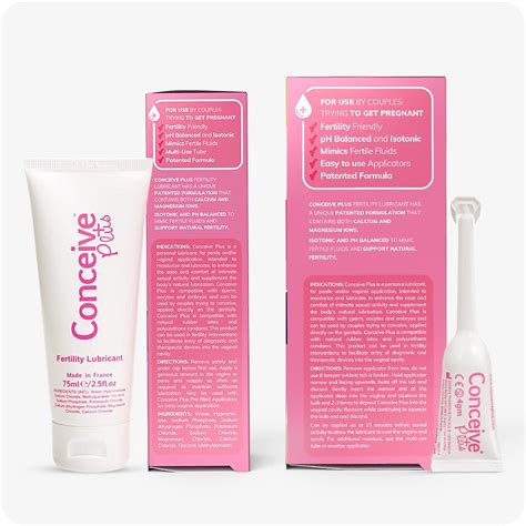Fertility Lubricant 75ml Tube + 8x 4g Applicators – Conceive Plus® Europe