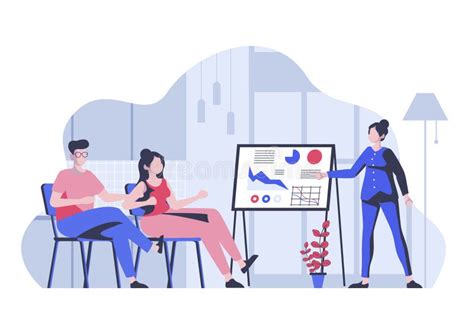Business Training Concept With Cartoon People In Flat Design For Web Business Training Concept With Cartoon People In Flat Design For Web