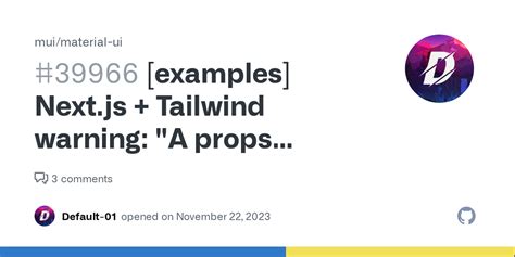 Examples Nextjs Tailwind Warning A Props Object Containing A Key Prop Is Being Spread