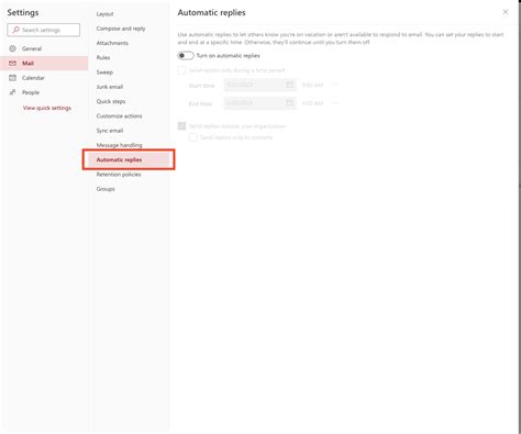 setting up automatic replies university it