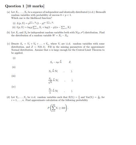 Solved A Let X1 Xn Be A Sequence Of Independent And Chegg Com
