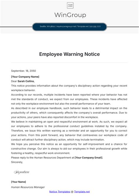 Free First Warning Letter For Excessive Breaks Template To Edit Online