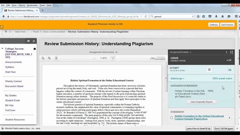 Safe Assign Report For 100 Plagiarism Video Youtube Safe Assign Report For 100 Plagiarism Video Youtube