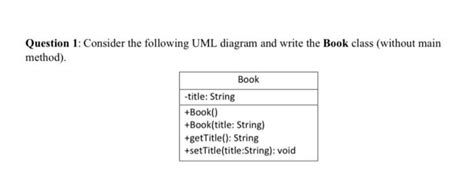 Solved Question Consider The Following UML Diagram And Chegg