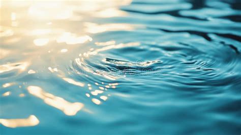 Tranquil Ripples In Sunlight On Clear Water Surface Creating A Serene Calming Atmosphere Stock