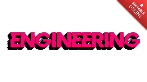 Engineering 3d Pink Glitch Editable Text Effect Generator