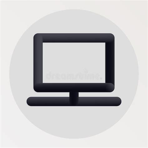 Computer Monitor Blended Bold Black Line Icon Stock Vector