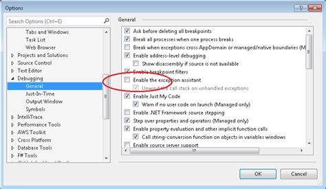 Debugging Programmatically Change Visual Studio Options Stack Overflow