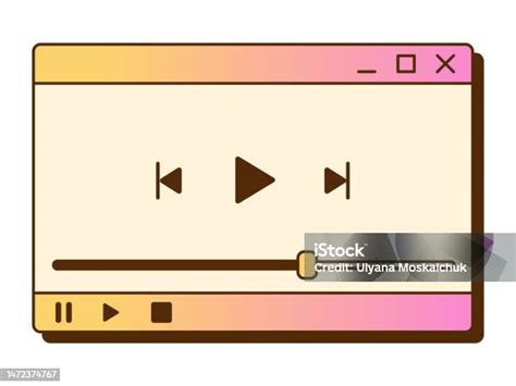 Vector Y2k Video Player Window Nostalgic Ui Retro Vaporwave Computer Interface Gradient Window