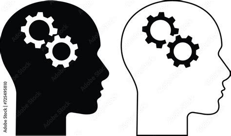 Gears Cogs In Head Representing Critical Thinking And Intelligent