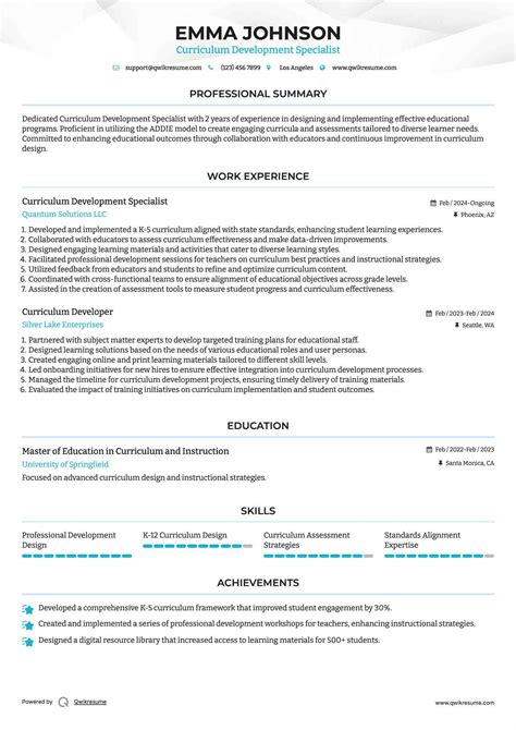 10 Curriculum Developer Resume Samples And Templates For 2025