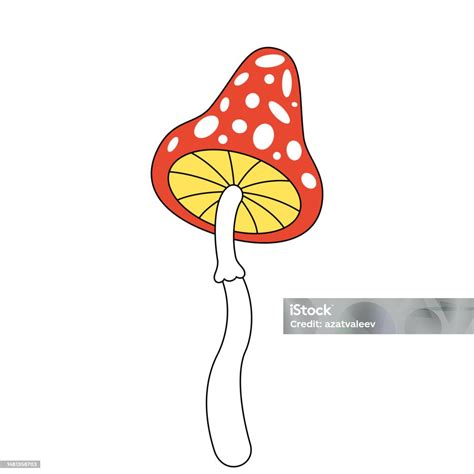 레트로 그루비 트리피 버섯 히피 환각 비행 한천 곰팡이 히피 버섯 빈티지 만화 환각 판타지 아마니타 트렌디한 Y2k 대중 문화 디자인 격리된 벡터 요소 1960 1969