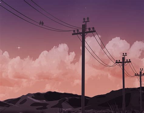 C4D AE Cel Shader Sunset Loop On Behance