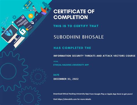 Subodhini Bhosale On Linkedin Completed Information Security Threats And Attack Vectors Course