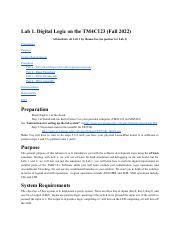 Lab Cortex M Assembly Introduction Pdf Lab Digital Logic On The TM C Fall All
