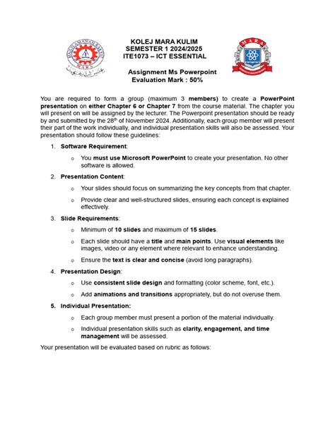 Powerpoint Assignment Sem1 2425 Pdf Microsoft Power Point Human