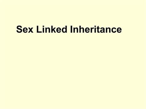 Sex Linked Inheritance Pdf