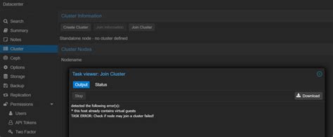 Proxmox This Host Already Contains Virtual Guests Task Error Check If Node May Join A Cluster