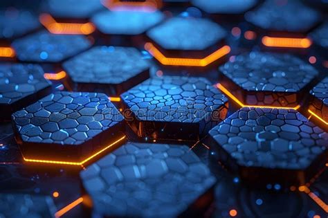 Futuristic Hexagonal Pattern With Glowing Edges Technology Innovation And Digital Design For