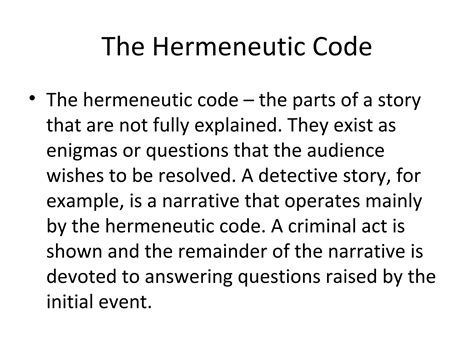narrative codes ppt