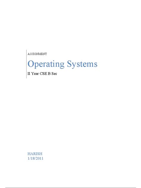 Assignment Pdf Message Passing Operating System