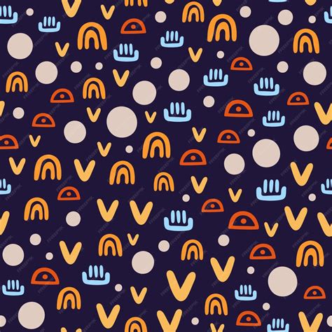 Premium Vector Vector Abstract Seamless Pattern With Simple Geometric Shapes And Doodles