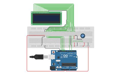 circuit design lcd 16x2 tinkercad