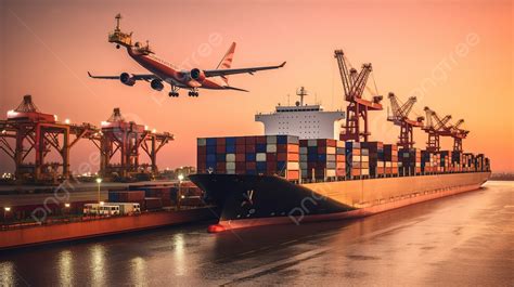 운송 및 물류를 탐색하는 컨테이너 화물선 및 화물기의 3d 렌더링 선적 뱃짐 분포 배경 일러스트 및 사진 무료 다운로드 Pngtree