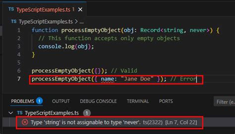 Typescript Define And Use Empty Object Type Correctly