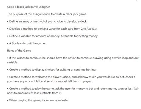 solved code a black jack game using c the purpose of the