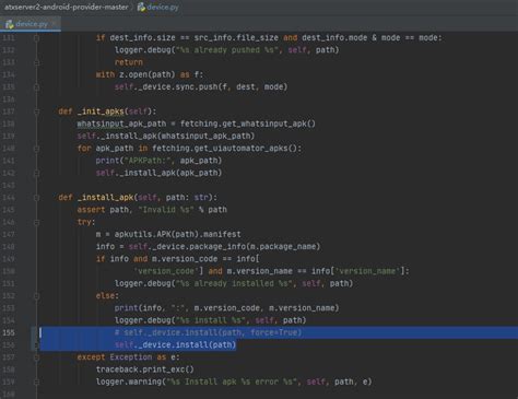 BUG问题安卓设备安装uiautomator相关apk出错是代码问题 Issue openatx atxserver GitHub