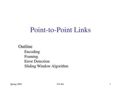 Ppt Outline Encoding Framing Error Detection Sliding Window Algorithm Powerpoint Presentation