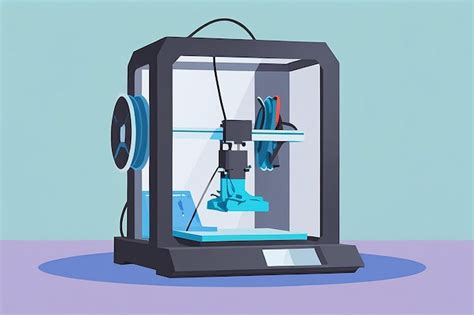 3d Printer Creating Model In Technology Lab Vector Illustration Premium Ai Generated Image