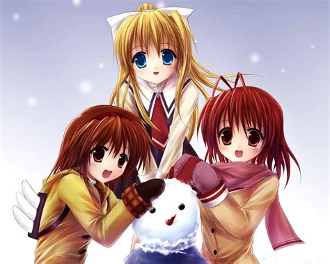 Kanon Air Anime P Nagisa Furukawa Crossover Anime Clannad Hd Wallpaper