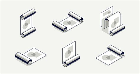 엔지니어링 프로젝트 개념 세트 종이 문서 청사진 엔지니어 작업 작업 벡터 3d 아이소 메트릭 일러스트 추상 계획 도면 Cad 계획 아이콘 3차원 형태에 대한 스톡 벡터 아트