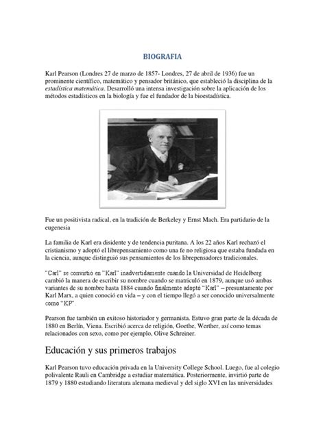 Karl Pearson Historia Download Grátis Pdf Science Ciencia General