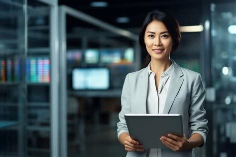 Premium Ai Image Portrait Of Asian Woman Cybersecurity Specialist