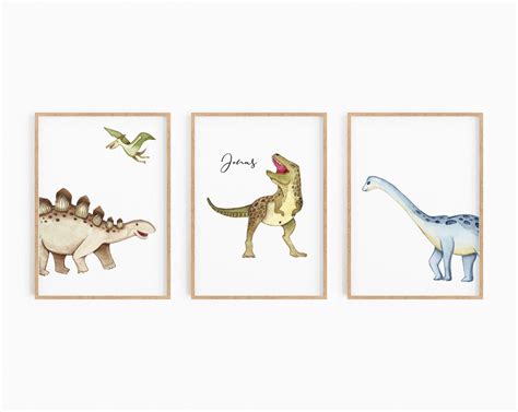 Poster Set Dinsaurier Personalized Dinoposter Dino Poster Etsy