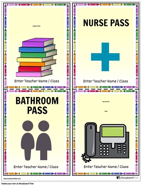Template For School Office Pass