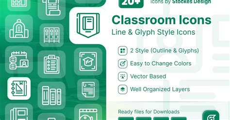 Classroom Icons Pack Icons Ft Classroom And Teacher Envato