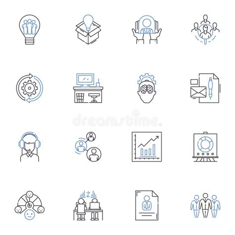 Functioning Line Icons Collection Efficiency Performance Capability