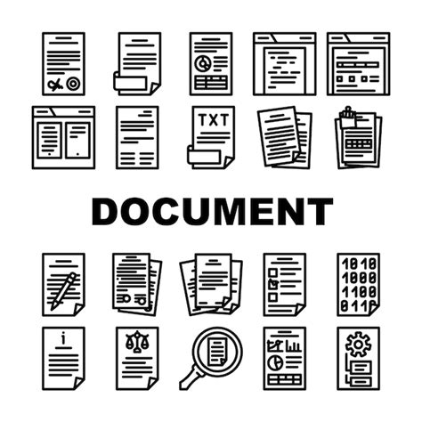 Premium Vector Document Business File Office Icons Set Vector Paper Work Informationfolder