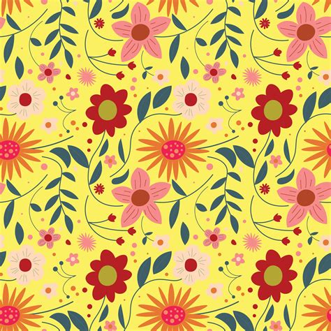 Abstract Flat Hand Draw Floral Pattern Background Vector 27934704