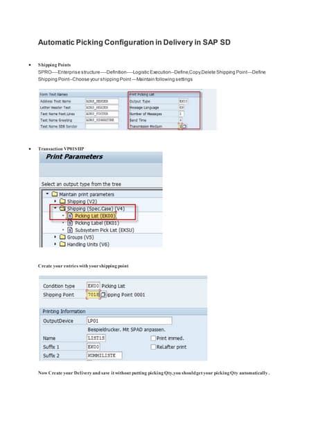 output for picking list pdf