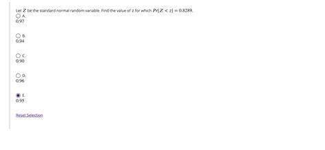 Solved Let Z ﻿be The Standard Normal Random Variable Find